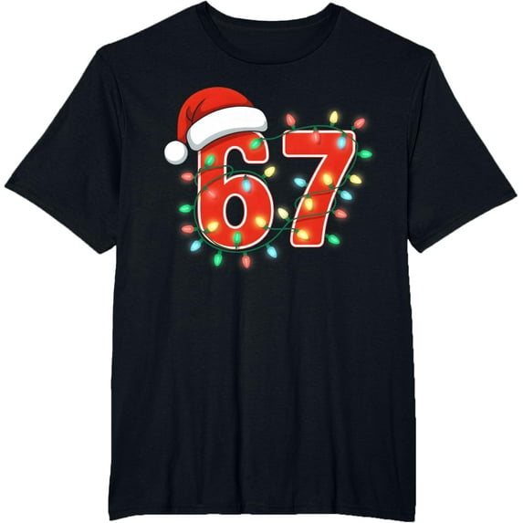 67 Christmas Lights Trending Meme Saying 6 7 Costume Xmas T-Shirt ...