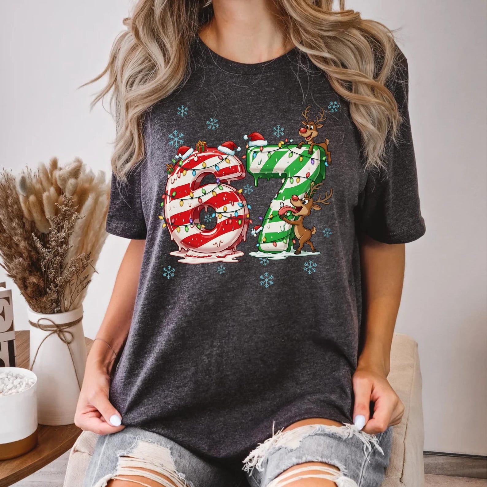 67 Christmas Meme Shirt, Funny Holiday T-Shirt,Melting Peppermint ...