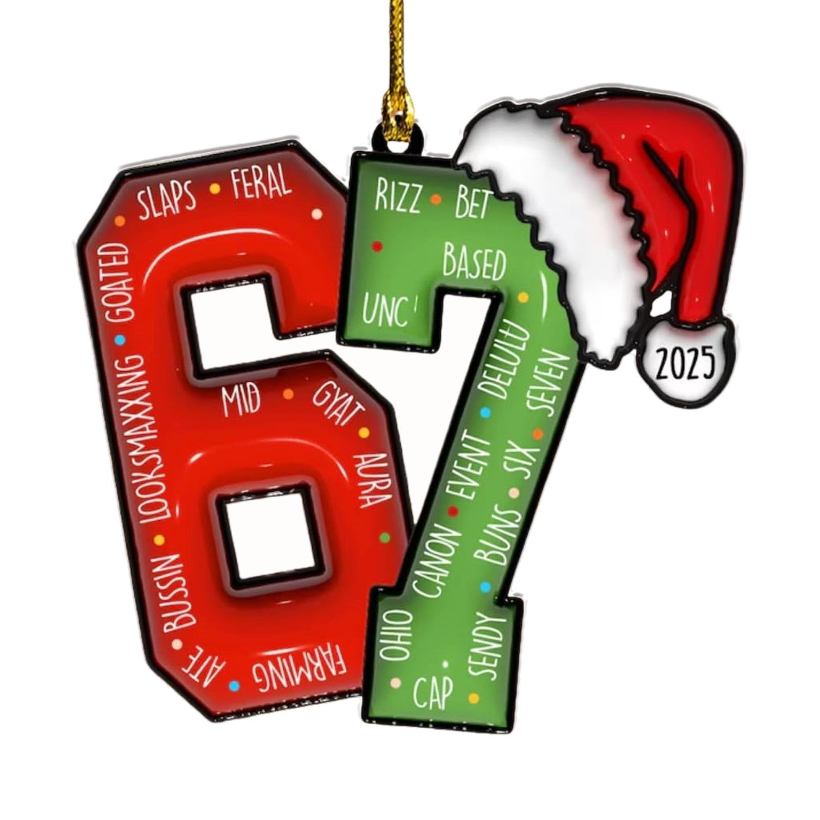 67 Christmas Ornament 2025 – Funny Gen Z Slang "Six Seven" Acrylic Tree ...