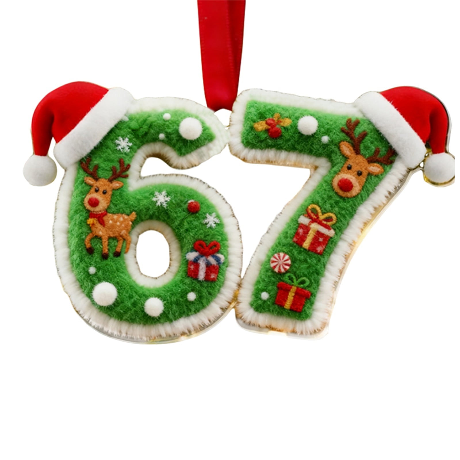 67 Christmas Ornament, Funny Number 67 Ornament Christmas Tree Hanging ...