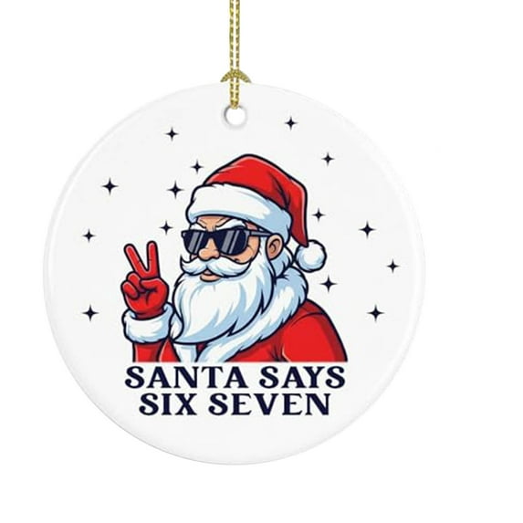 67 Christmas Ornament Funny Six Seven Meme Santa Gen Alpha Slang Viral Y2K Tree Hanging Decor ...