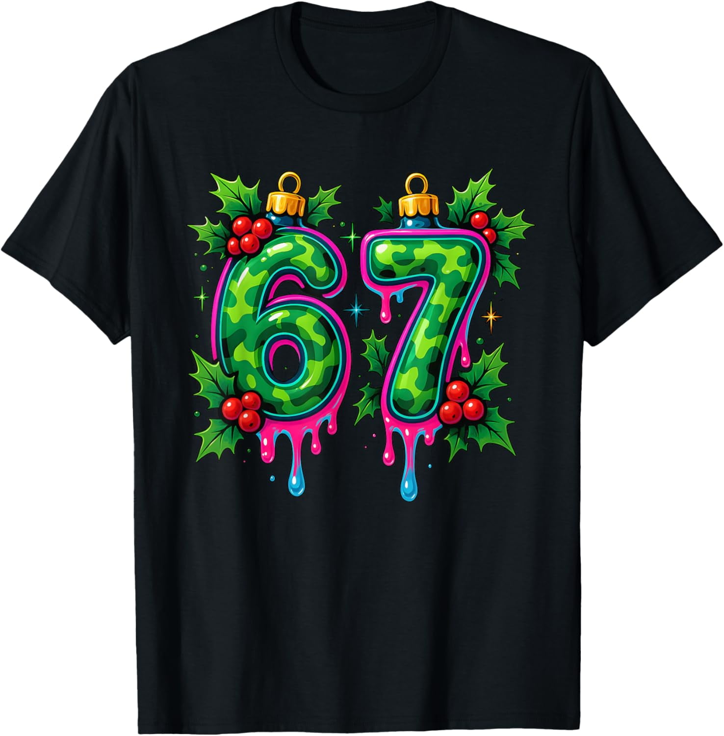 67 Christmas Ornament Meme Ice Drip Holiday Pajama 6 7 T-Shirt ...