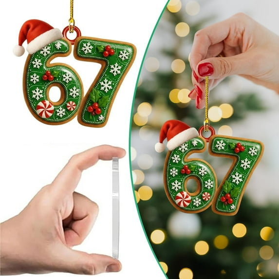 67 Christmas Ornament, Meme Magic Six Seven Ornaments, 2D Acrylic ...