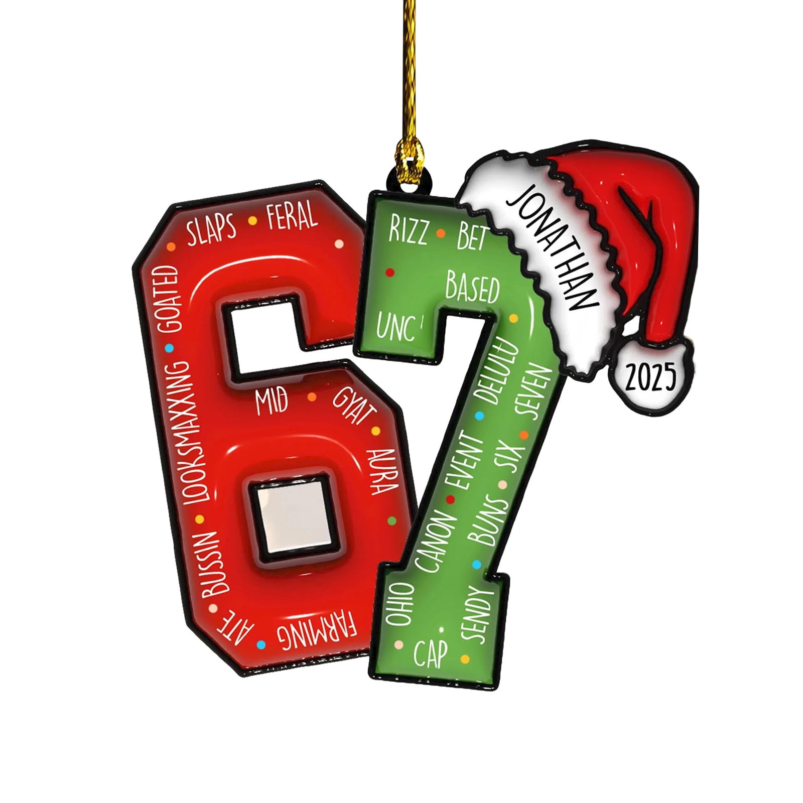 67 Christmas Ornaments, 67 Meme Holiday Hanging Pendant, Funny Six ...