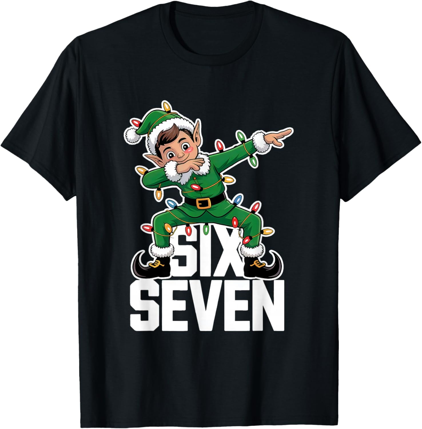 67 Christmas Six Seven 6 7 Meme Funny Dabbing Elf Dab T-Shirt - Walmart.com