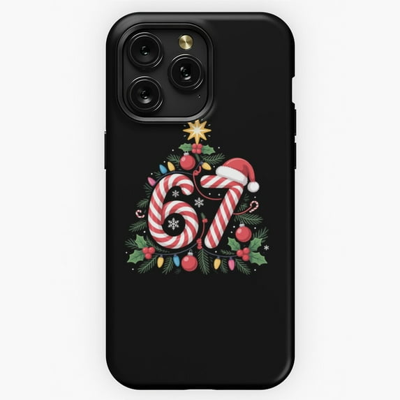 67 Christmas Tree Candy Cane Meme Brainrot Art iPhone Case 17 11 12 13 ...
