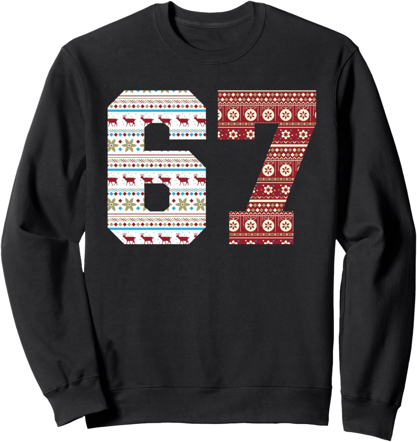67 Christmas Trending Meme Saying 6 7 Ugly Xmas Sweater Sweatshirt ...