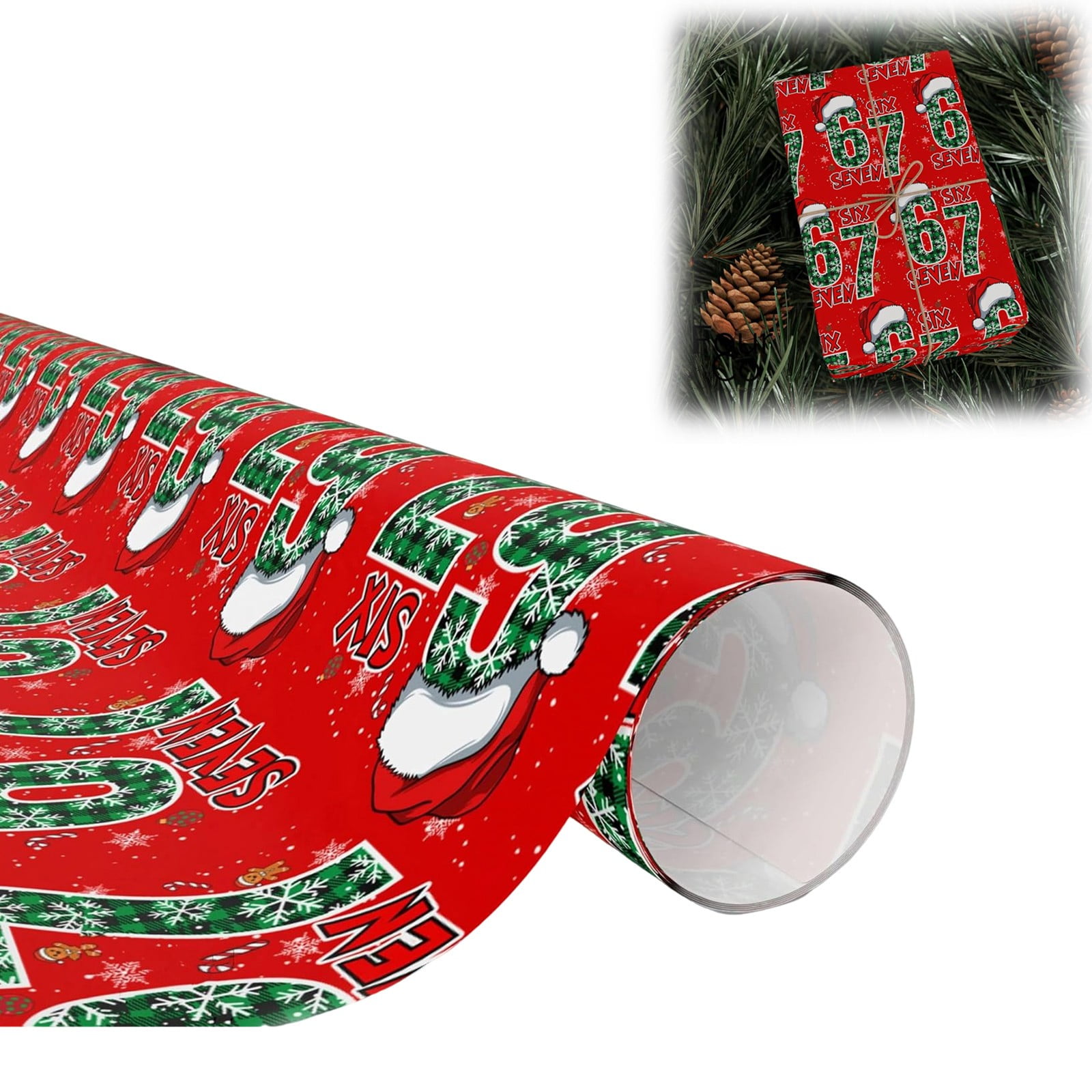 67 Christmas Wrapping Paper, 6 7 meme Wrapping Paper, 67 Meme Funny ...