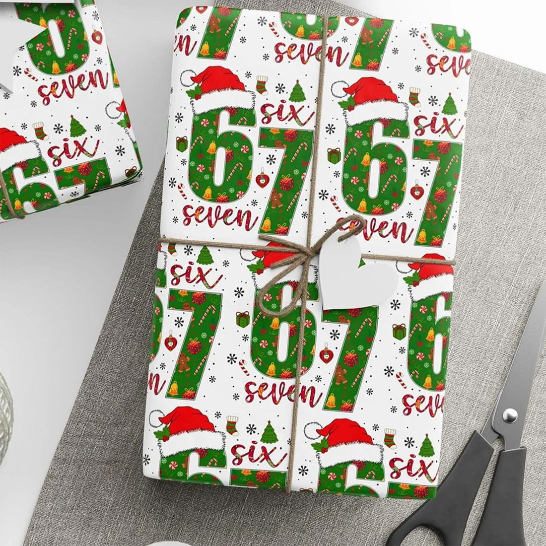 67 Christmas Wrapping Paper,6 7 meme Wrapping Paper,67 Meme Funny Teen ...