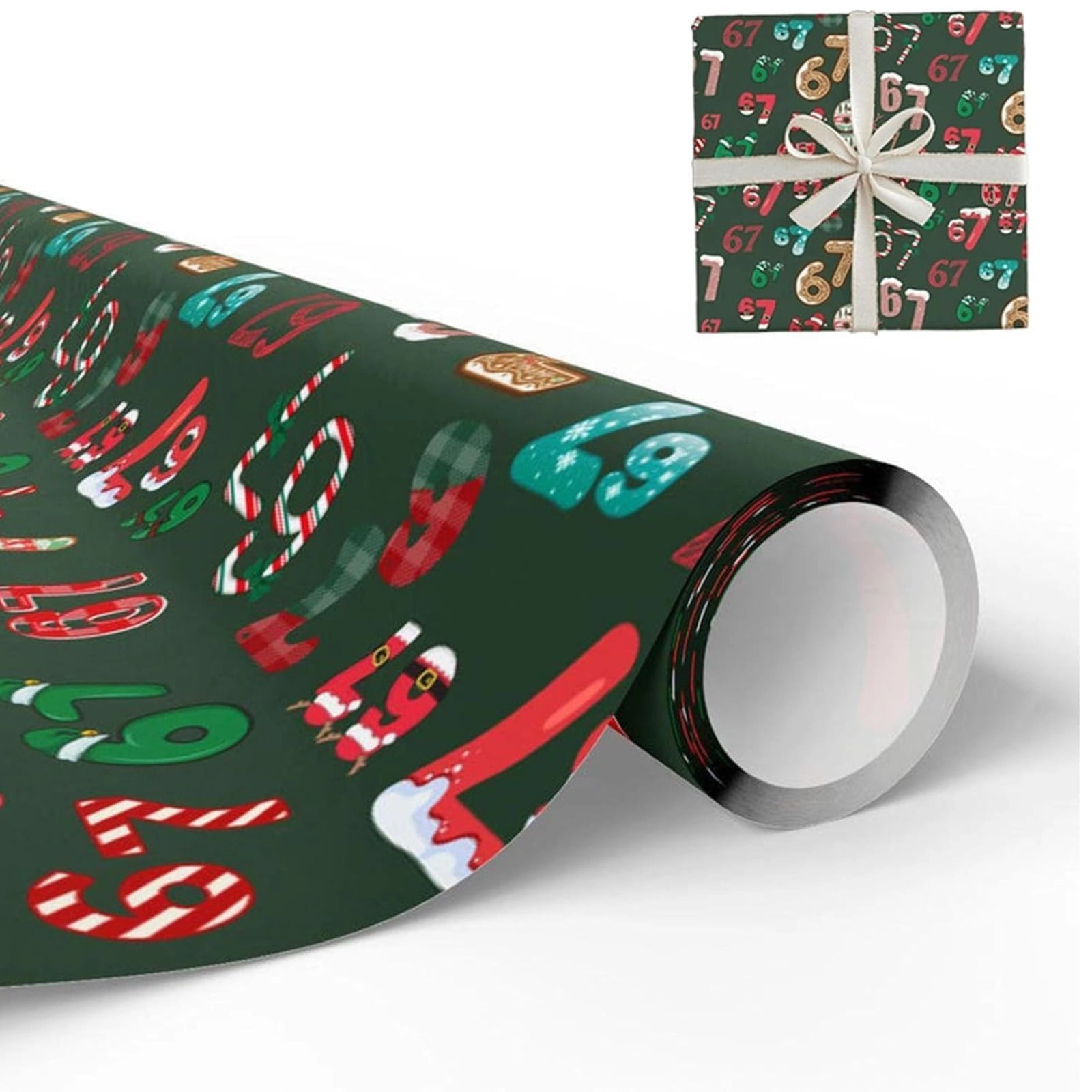 67 Christmas Wrapping Paper, 67 Meme christmas Gift Wrap, Santa 67Meme ...