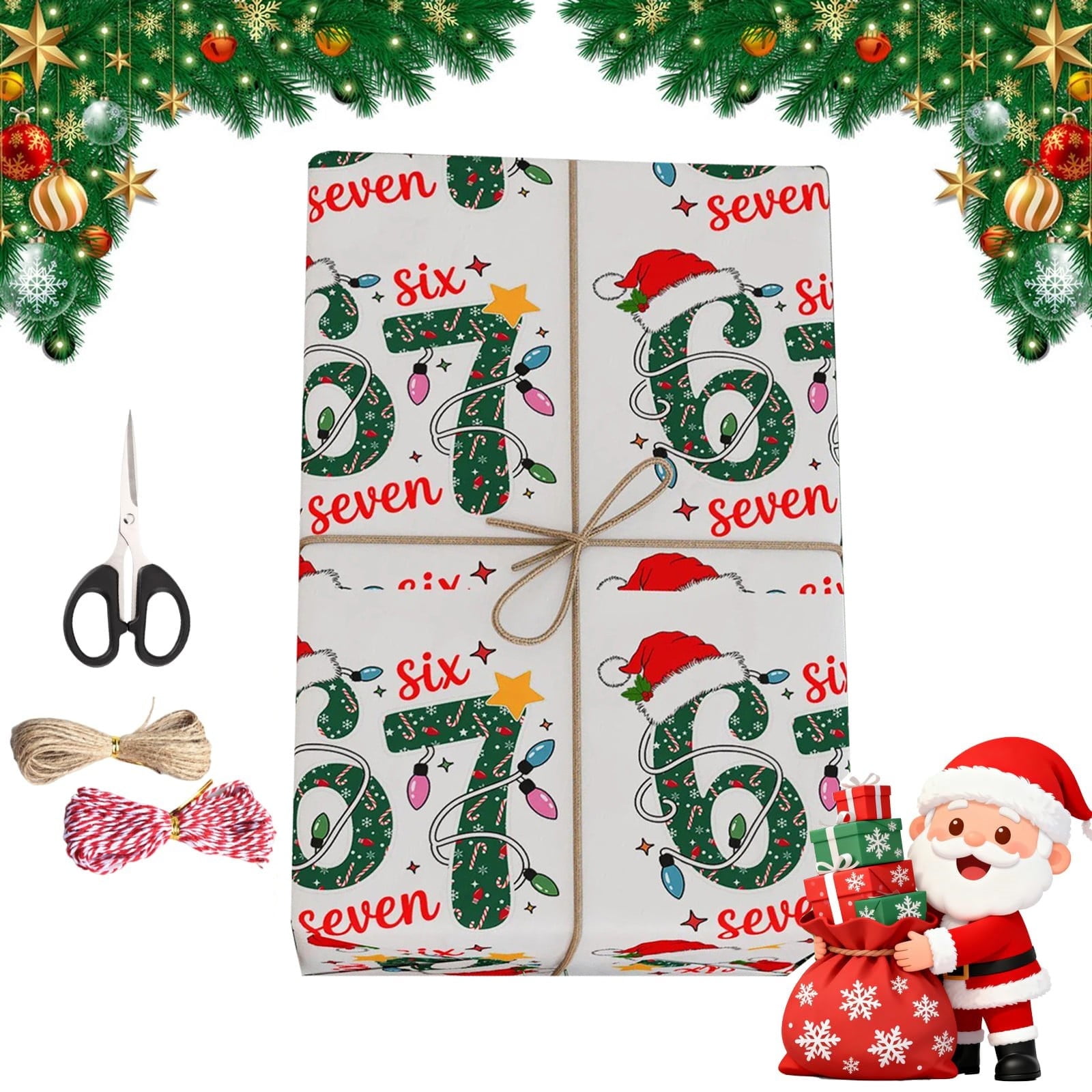 67 Christmas Wrapping Paper, Funny 6 7 Meme Gift Wrapping Paper ...