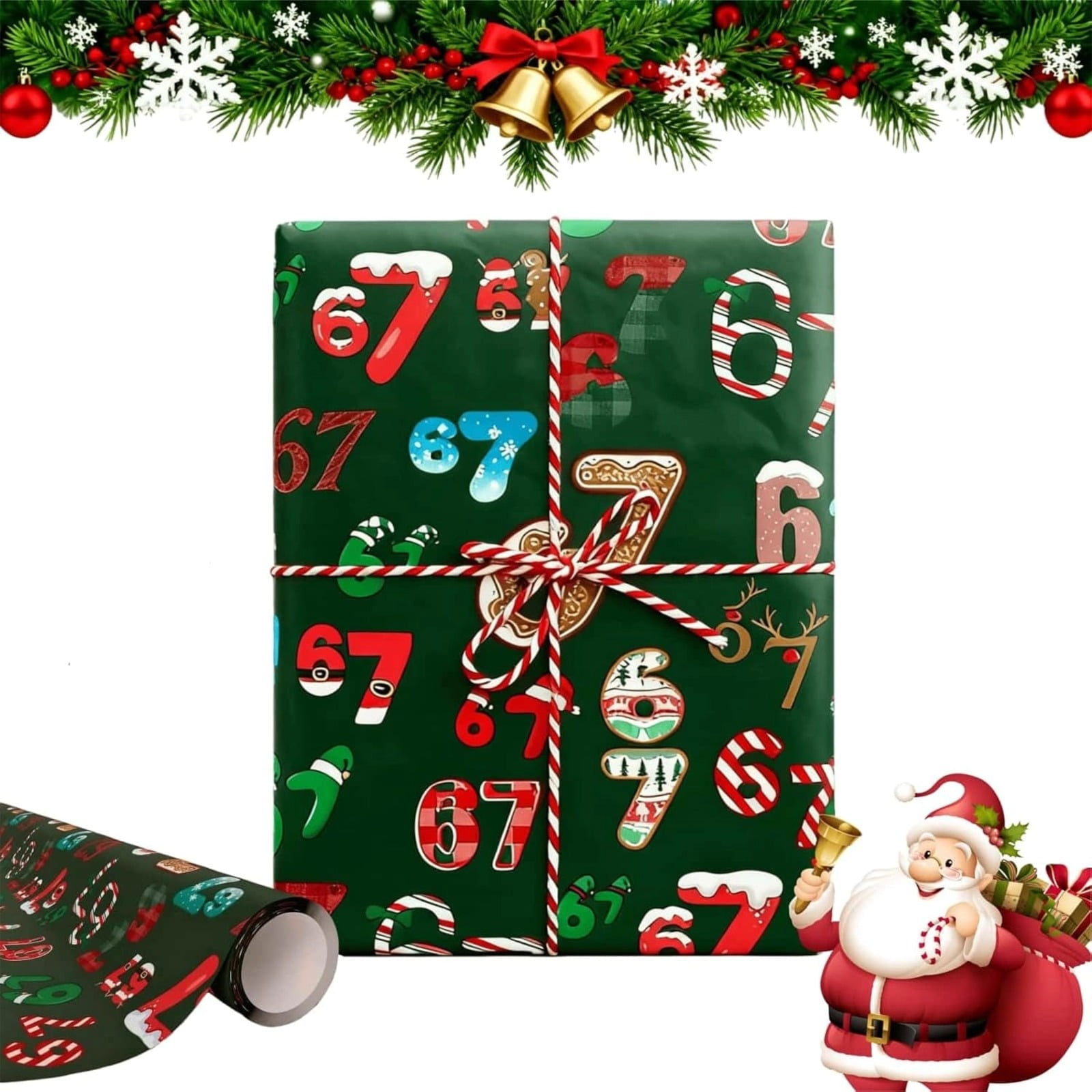 67 Christmas Wrapping Paper, Funny 67 Meme Wrapping Paper, 6 7 Gift ...
