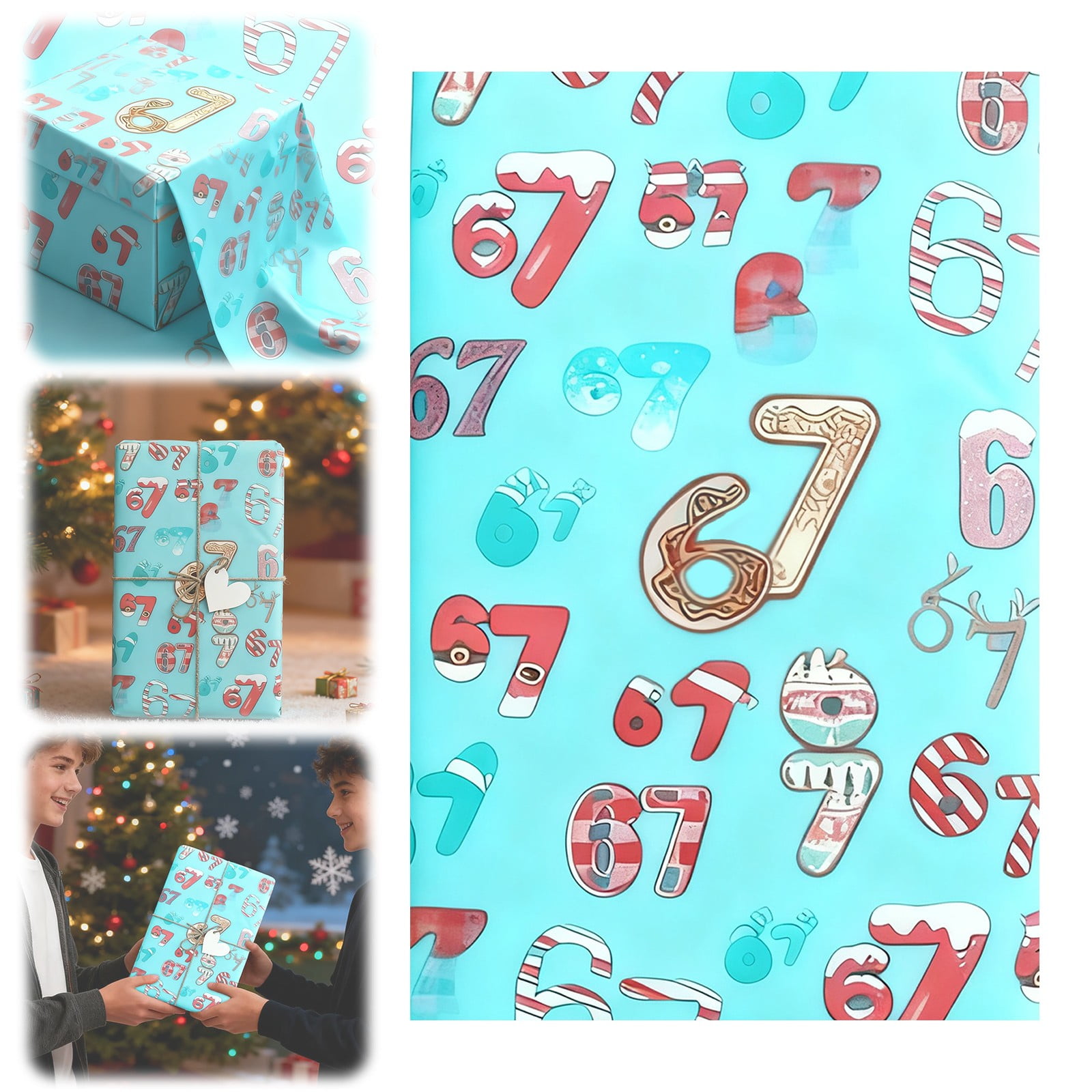 67 Christmas Wrapping Paper Roll – Funny 67 Meme Gift Wrap for Friends ...