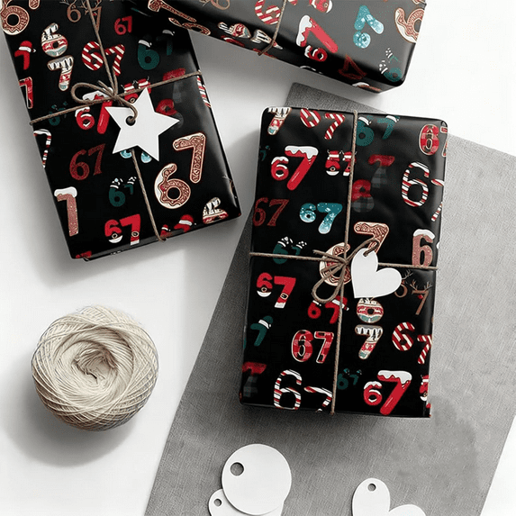 67 Christmas wrapping paper, 19.69*35.43/19.69*70.87/19.69*177.1 in Fun ...