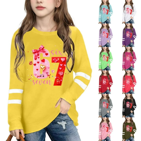 67 Days of School Girls Long Sleeve Shirts Basic Winter 67 Graphic ...
