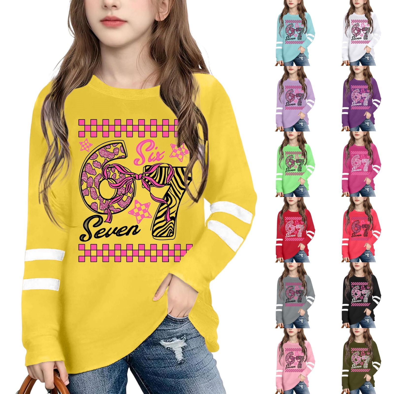 67 Days of School Girls Long Sleeve Shirts Top Basic Winter 67 Graphic ...