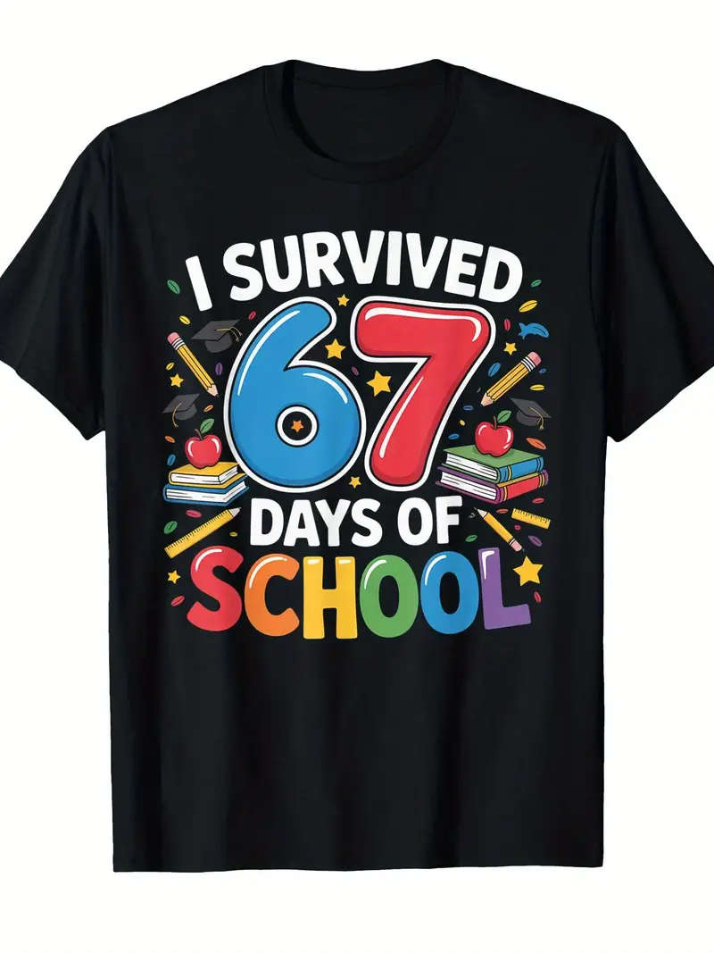 67 Days of School Student Teacher Appreciation Graphic Short Sleeve Tee ...