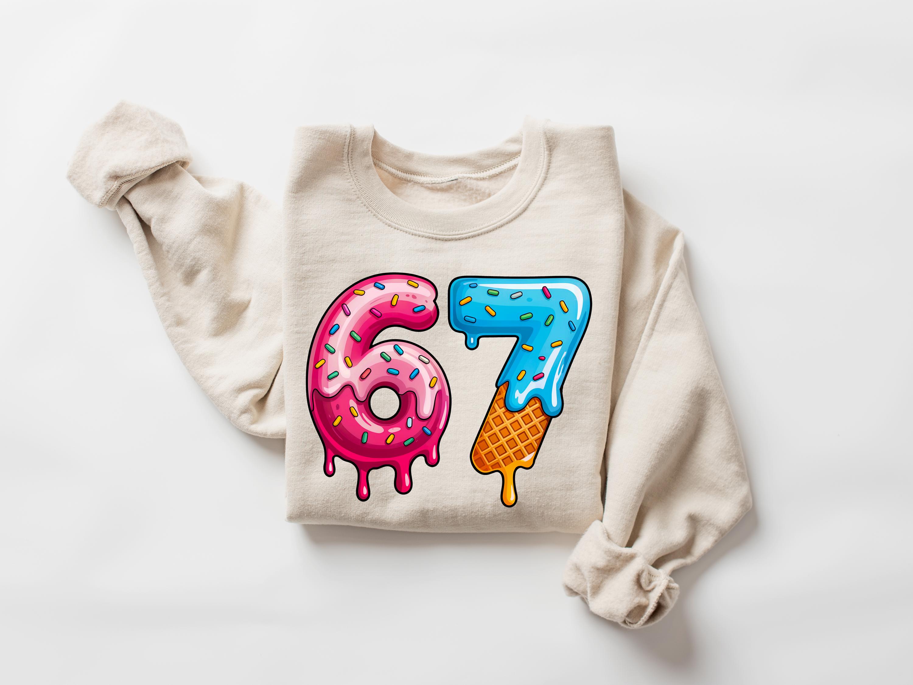 67 Drip Ice Cream Shirt, 67 Birthday Shirt, Funny Meme Tee, Ice Cream ...