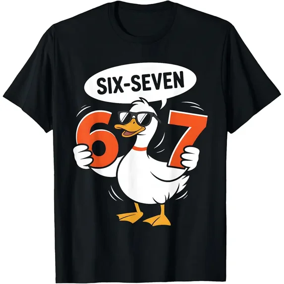 67 Duck Meme Funny Six Seven Gen Alpha Slang Cool Goose T-Shirt ...