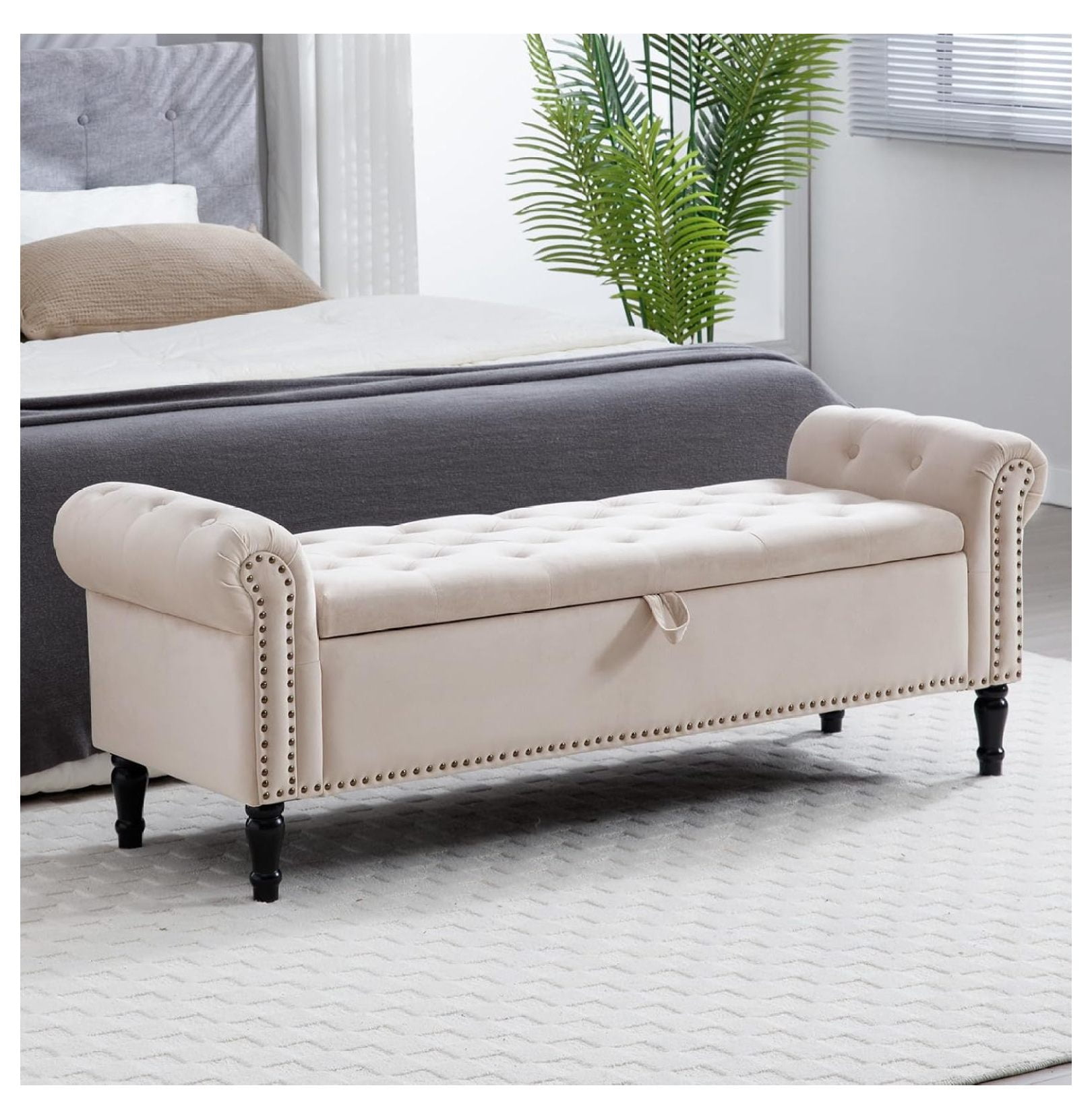 67'' End of Bed Storage Bench King Size, Storage Bench for Bedroom End ...