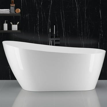 FerdY Shangri La 67” Glossy Acrylic Freestanding Bathtub, Modern ...