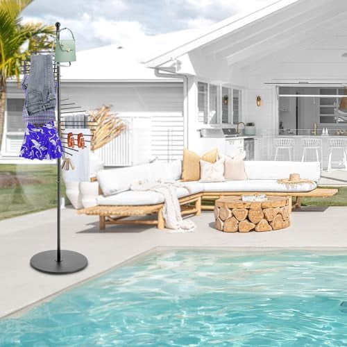 67" Freestanding Tie&Scarf Rack,Belt Pants Hanger Towel Hijab Stand for ...