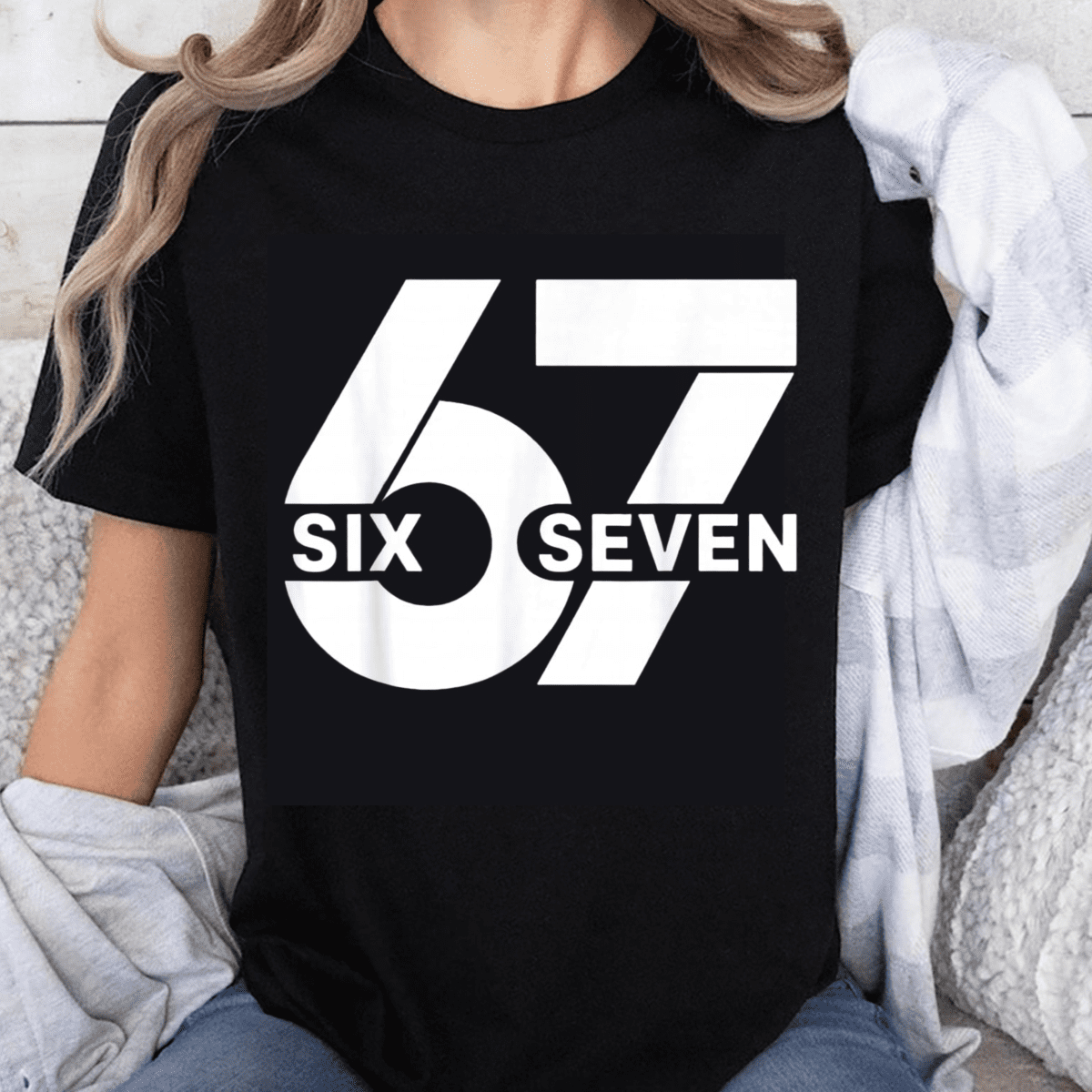 67 Funny Six Seven T-Shirt, 100% Pure Cotton Tee - Walmart.com