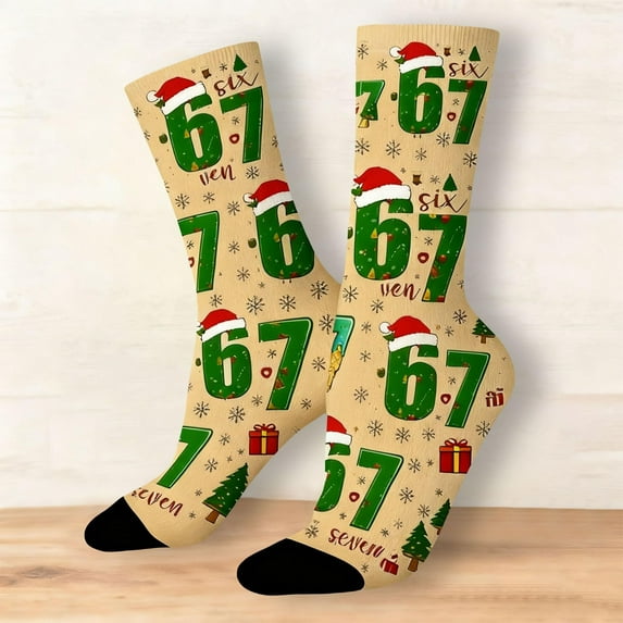 67 Gifts Ice Cream Drip 67 Meme Funny Six Seven Socks Funny Number Half ...