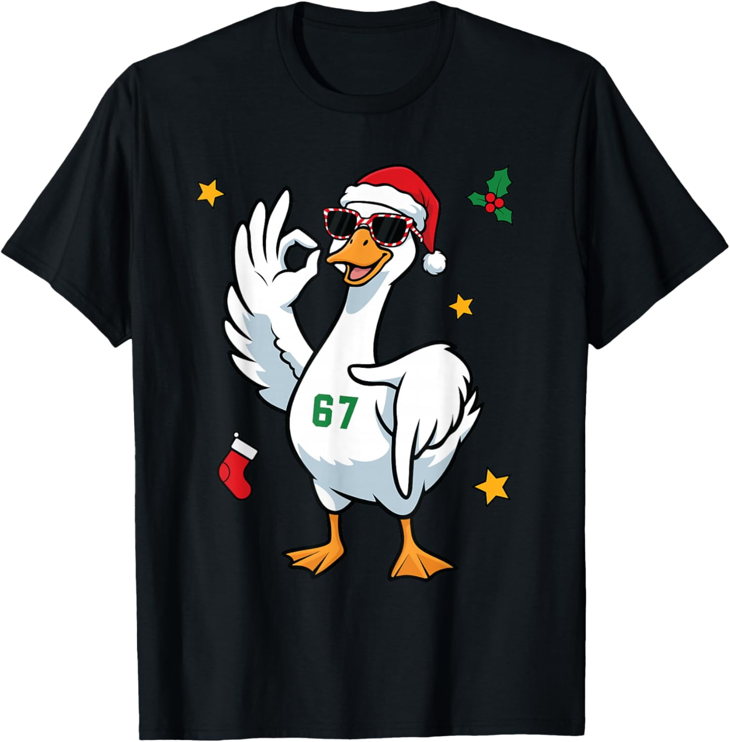 67 Goose Silly 6 7 Goose Funny Meme Six Seven Christmas T-Shirt ...