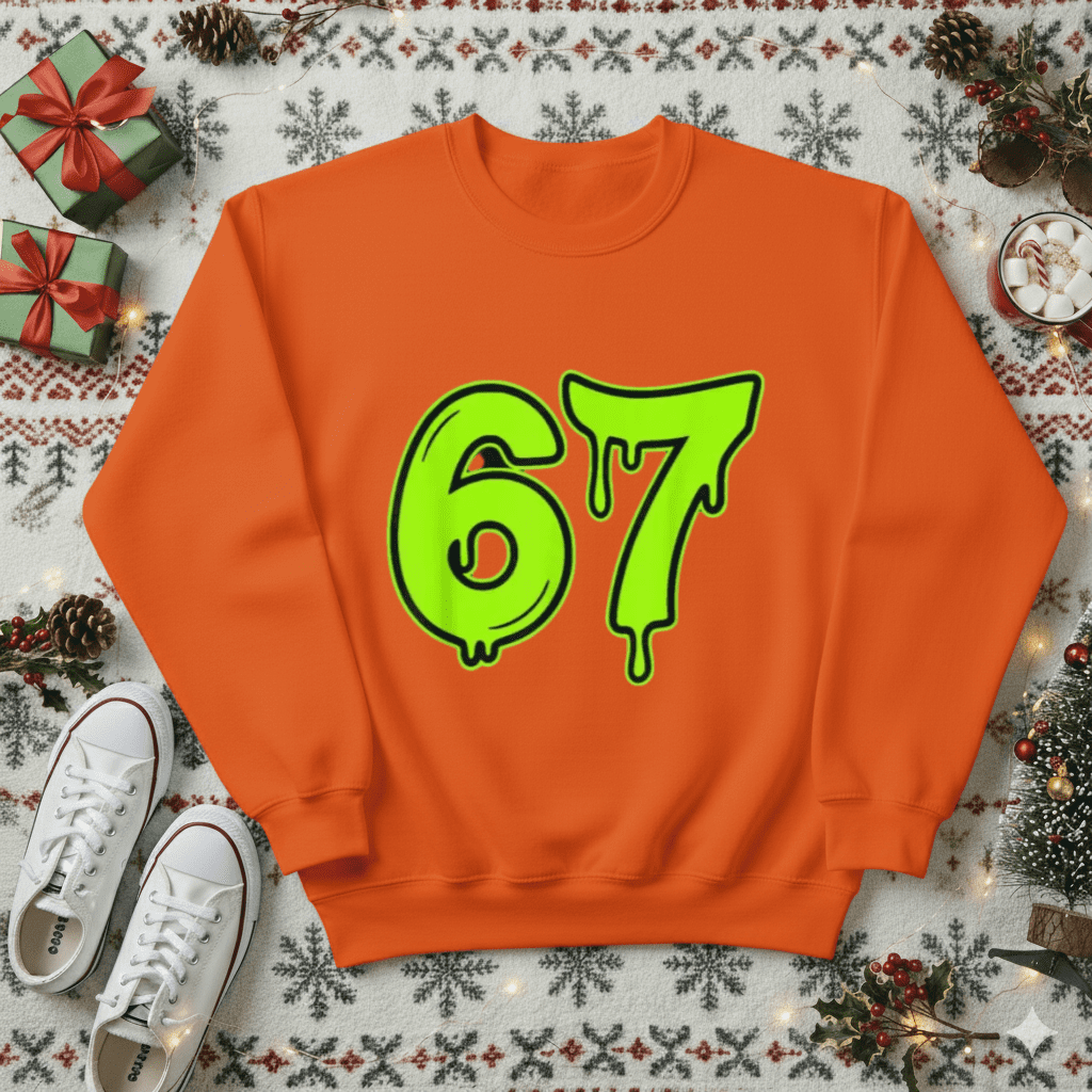 67 Graffiti Drip Funny Meme Gen Alpha Street Style Trend Sweatshirt, up ...