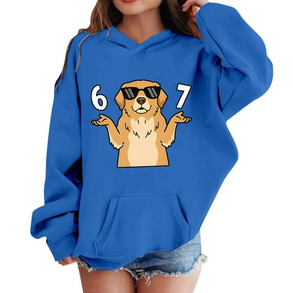 67 Graphic Hooded Sweatshirt with Pocket, Everyday Cozy Pullover ...