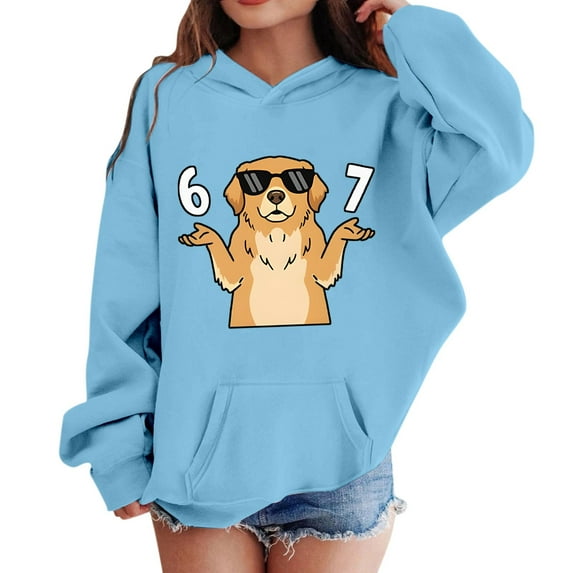 67 Graphic Hooded Sweatshirt with Pocket, Everyday Cozy Pullover ...
