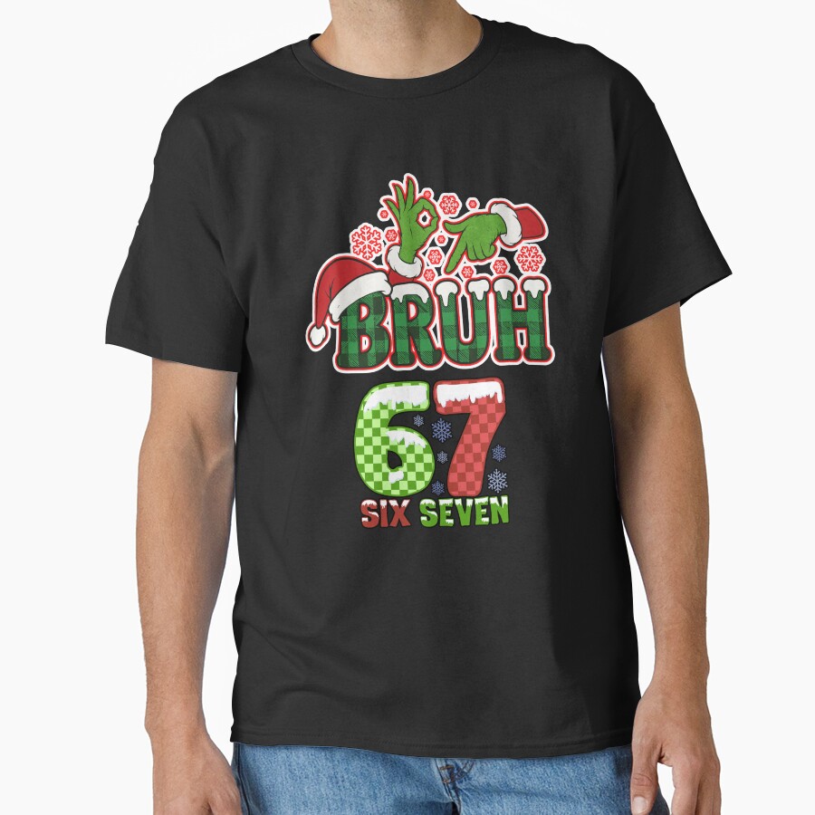 67 Green Monster Hands Six Seven Meme Funny Christmas Holiday Unisex T ...