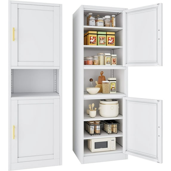 67" H Metal Tall Narrow Storage Cabinet, Freestanding Floor Cabinet ...