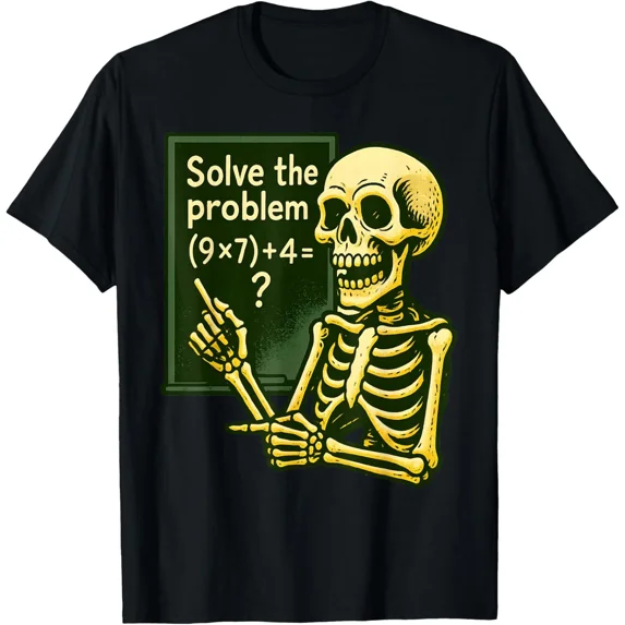 67 Halloween Math Funny Six Seven Meme Brainrot Skeleton T-Shirt ...