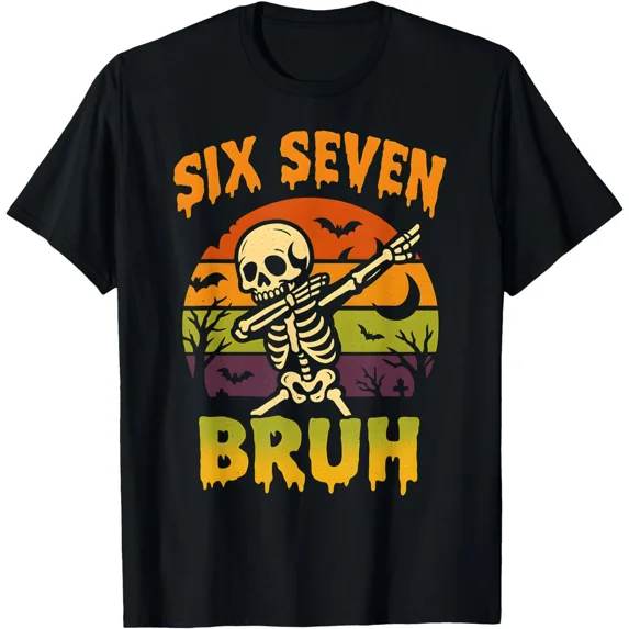 67 Halloween Meme Skeleton Six Seven Funny Bruh Adult Tee - Walmart.com