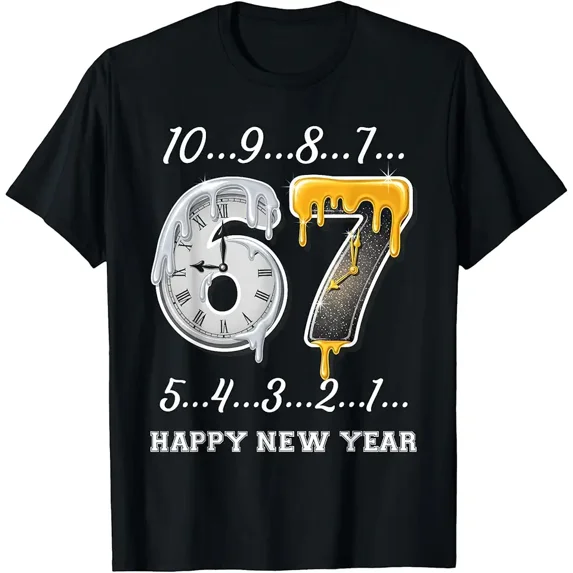 67 Happy New Year Six Seven Funny Countdown 2026 Brainrot T-Shirt ...