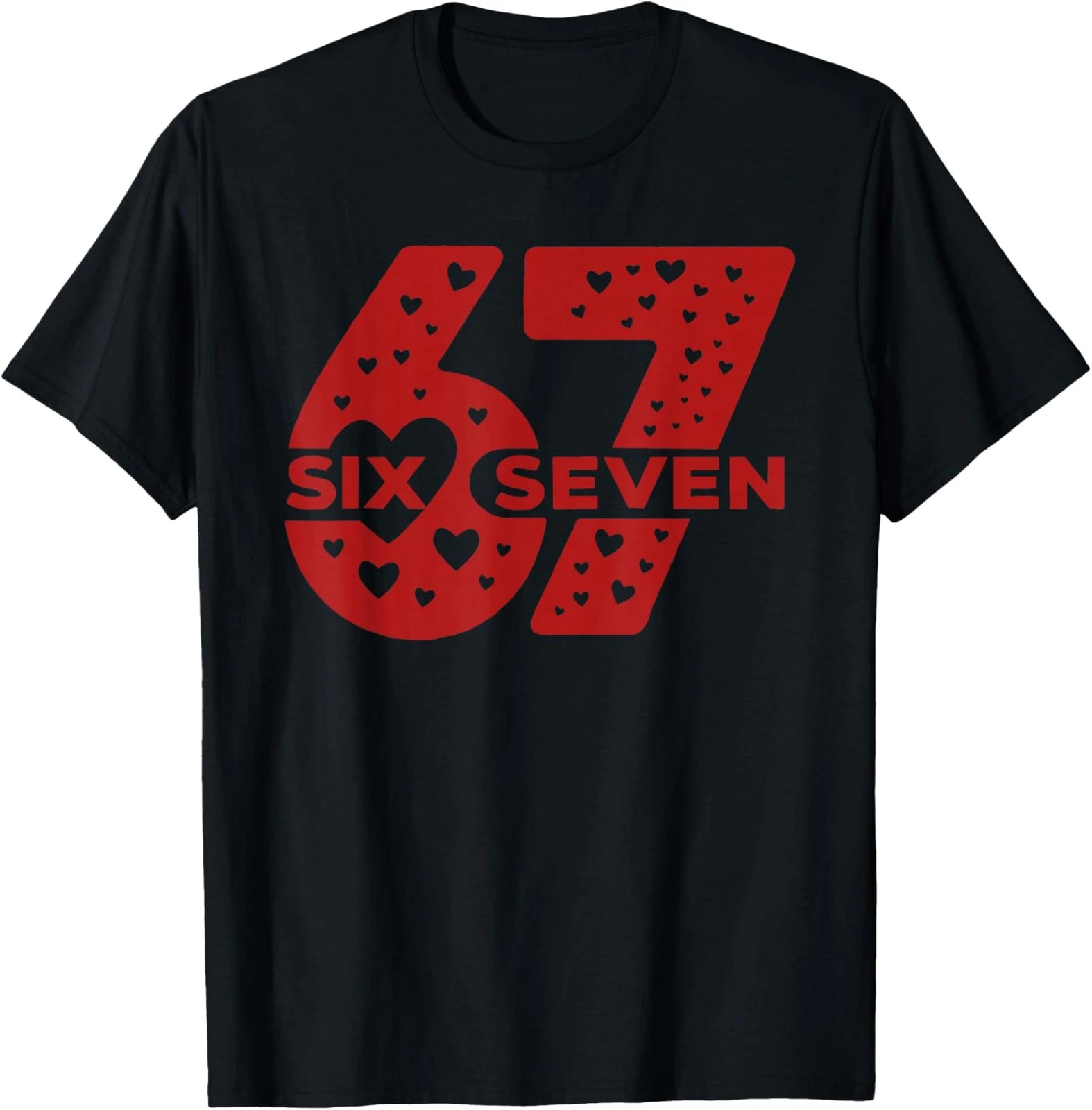 67 Hearts Couple Meme Funny Valentine Six Seven Holiday Unisex T-Shirt ...