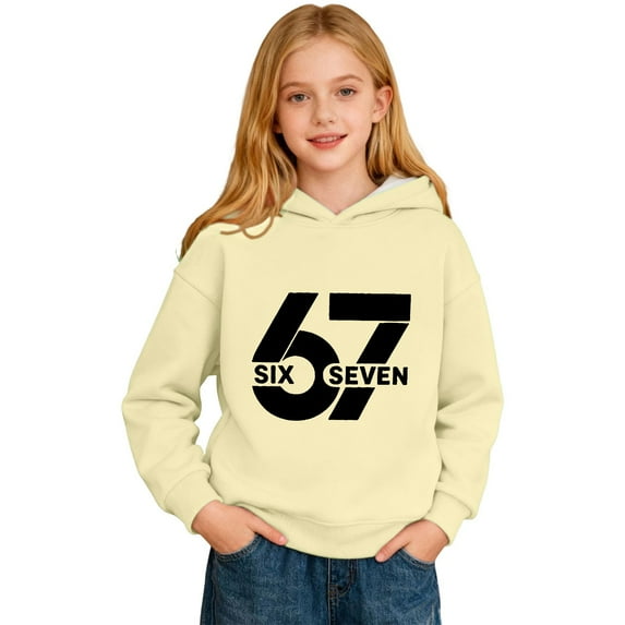 67 Hoodie 6 7 Meme Six Seven Hooded Sweatshirt Long Sleeve Pullover ...