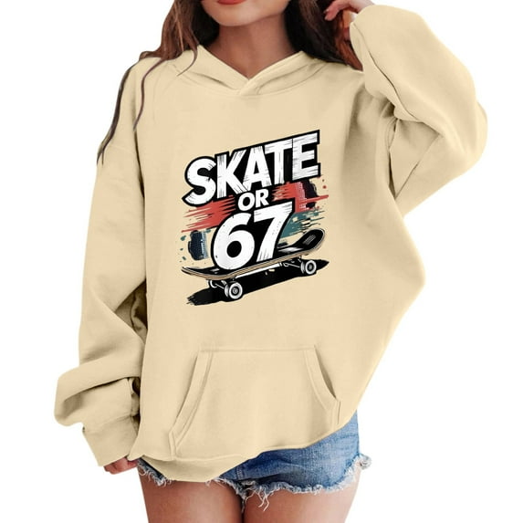 67 Hoodie Boys 6 7 Number Long Sleeve Unisex Hoodies Loose Printed ...