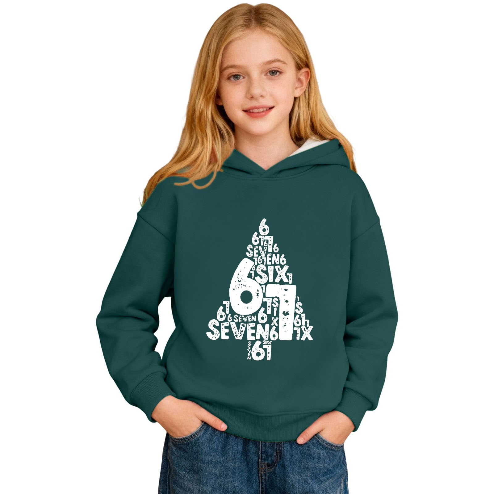 67 Hoodie Girls 67 Meme Merch Long Sleeve Unisex Hoodies Comfortable ...