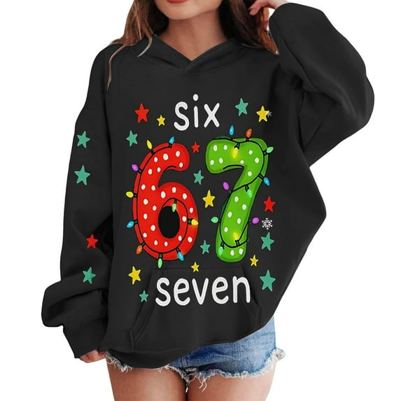 67 Hoodie Kids 6 7 Number Long Sleeve Sweatshirts Comfortable Cartoon ...