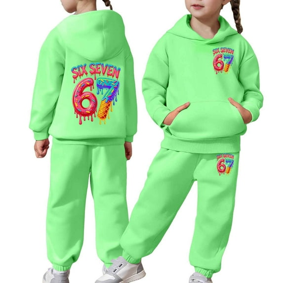 67 Hoodie Kids Six Seven Meme Shirts Sweatshirt and Pants Set Boys ...