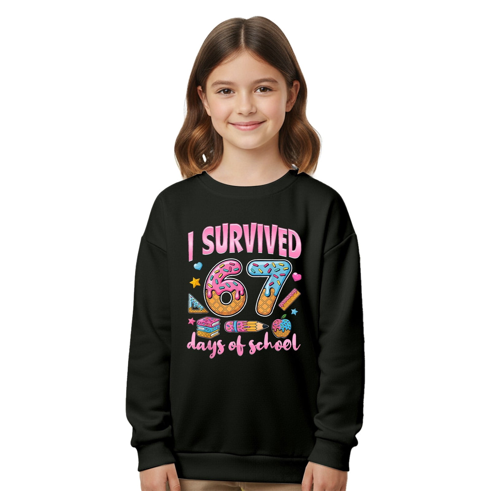 67 Hoodie Kids Unisex Kids 67 Six Seven Meme Crewneck Sweatshirt ...