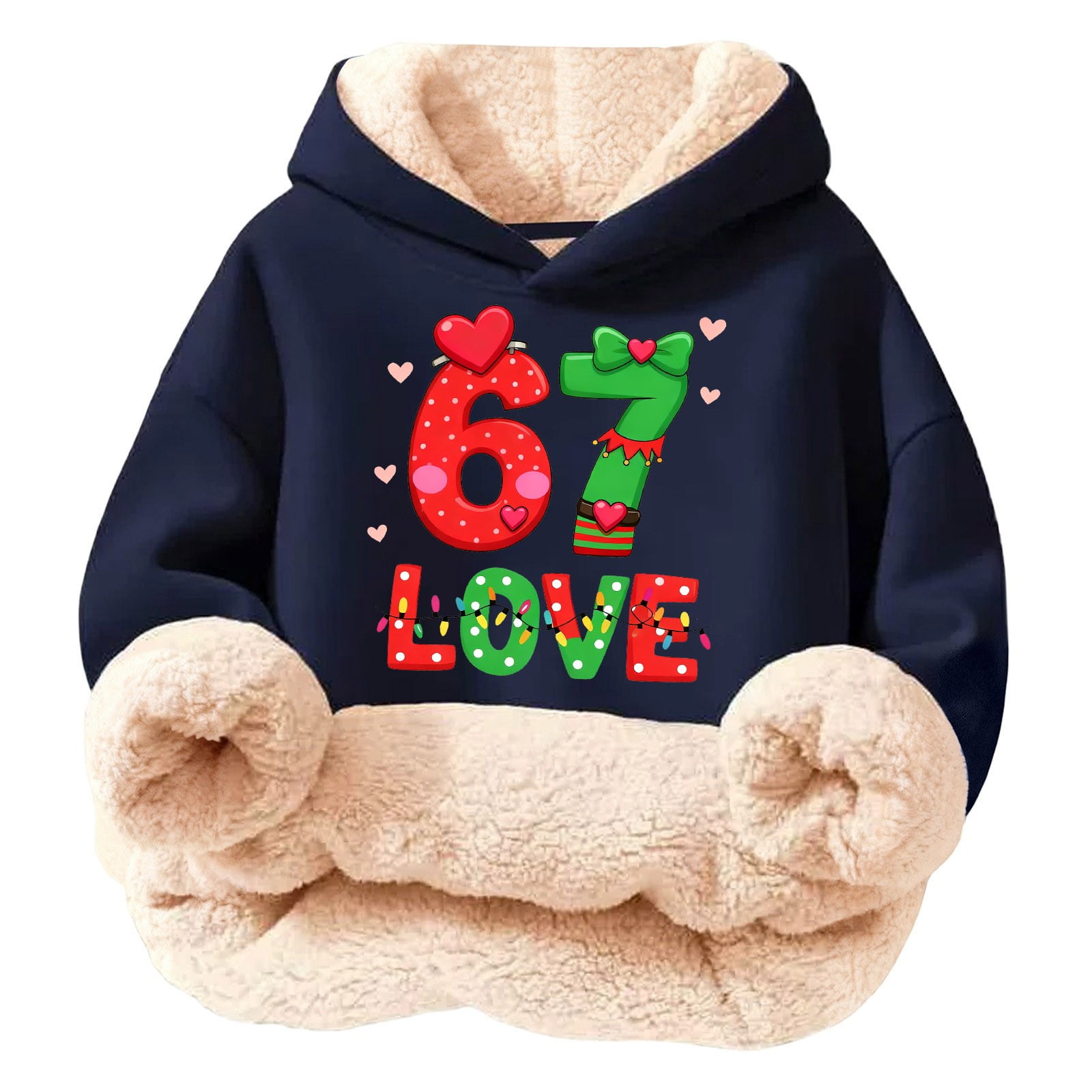 67 Hoodie Kids Valentine's Day Long Sleeve Hooded Sweatshirt Multicolor ...