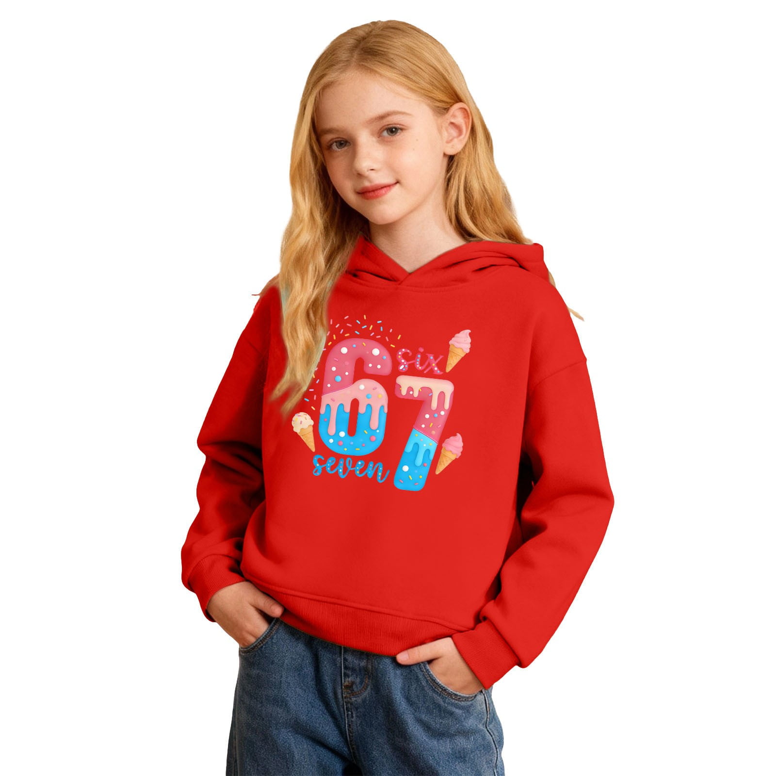 67 Hoodie Meme Kids 67 Meme Merch Long Sleeve Sweatshirts Comfortable ...