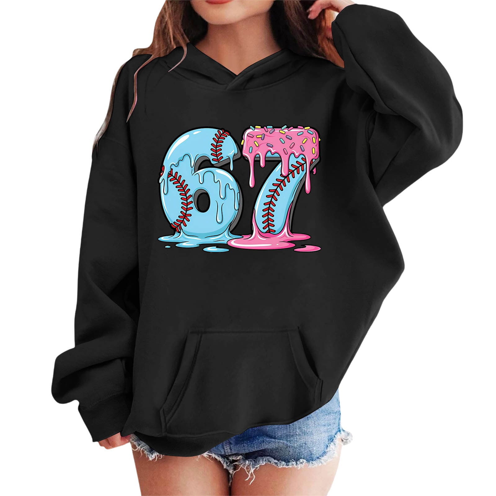 67 Hoodie Meme Kids 67 Meme Merch Long Sleeve Sweatshirts Oversized ...