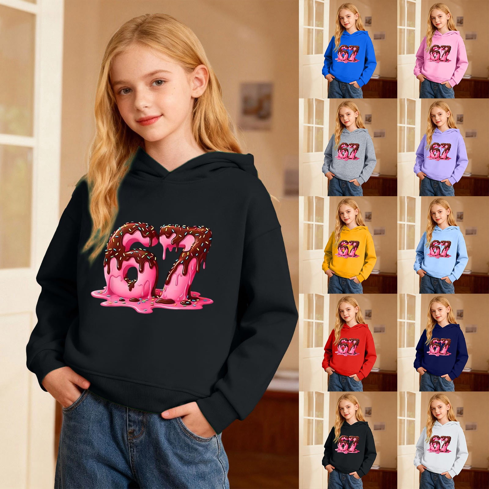 67 Hoodie Six Seven Cool Meme Funny Number Pullover Hoodie Comfy ...
