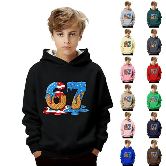 67 Hoodie Six Seven Cool Meme Funny Number Pullover Hoodie Comfy ...