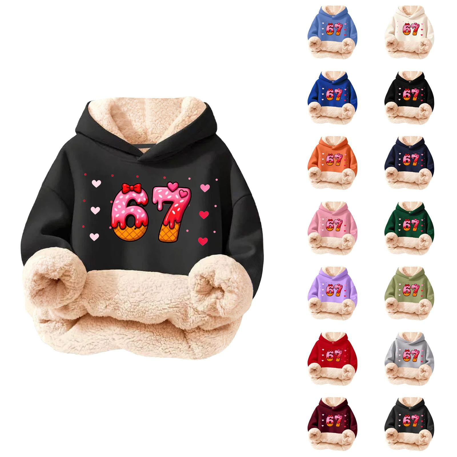 67 Hoodie for Boys Girls 6 7 Creams Drips Graphic Hoodies Fun Number ...